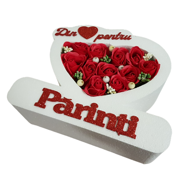 Aranjament trandafiri de sapun, din inima pentru parinti, inima, forme ...