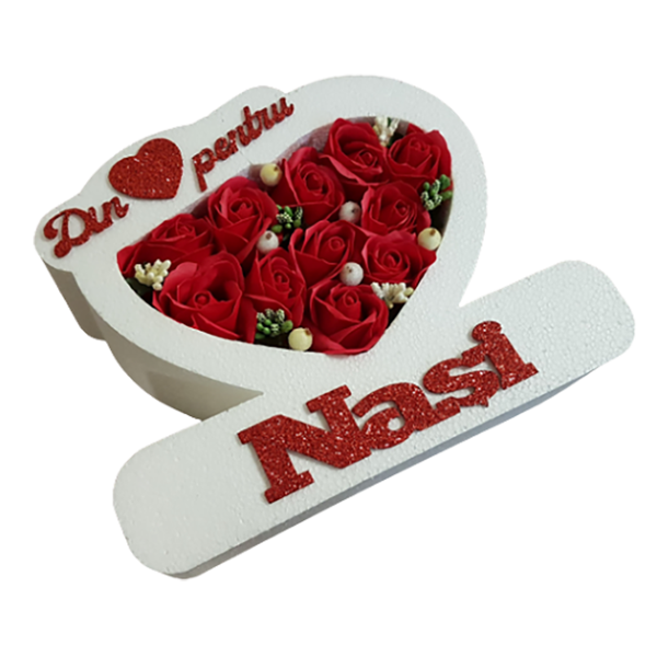 Aranjament trandafiri de sapun, din inima pentru nasi, inima, forme ...