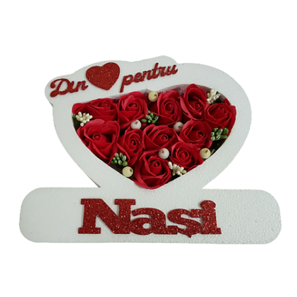 Aranjament trandafiri de sapun, din inima pentru nasi, inima, forme ...