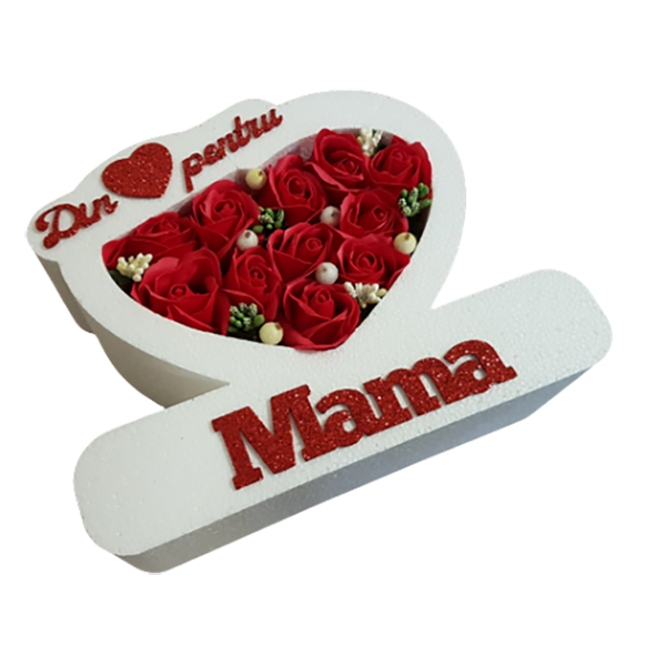 Aranjament trandafiri de sapun, din inima pentru mama, inima, forme ...