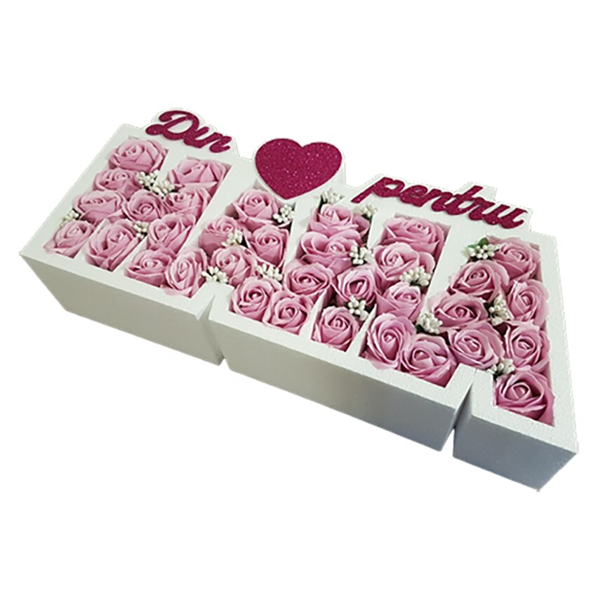 Aranjament trandafiri de sapun, din inima pentru Mama, forme polistiren ...