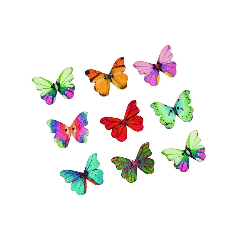 Set 10-12 fluturi povesti COLORARTE lemn, diverse culori - eMAG.ro