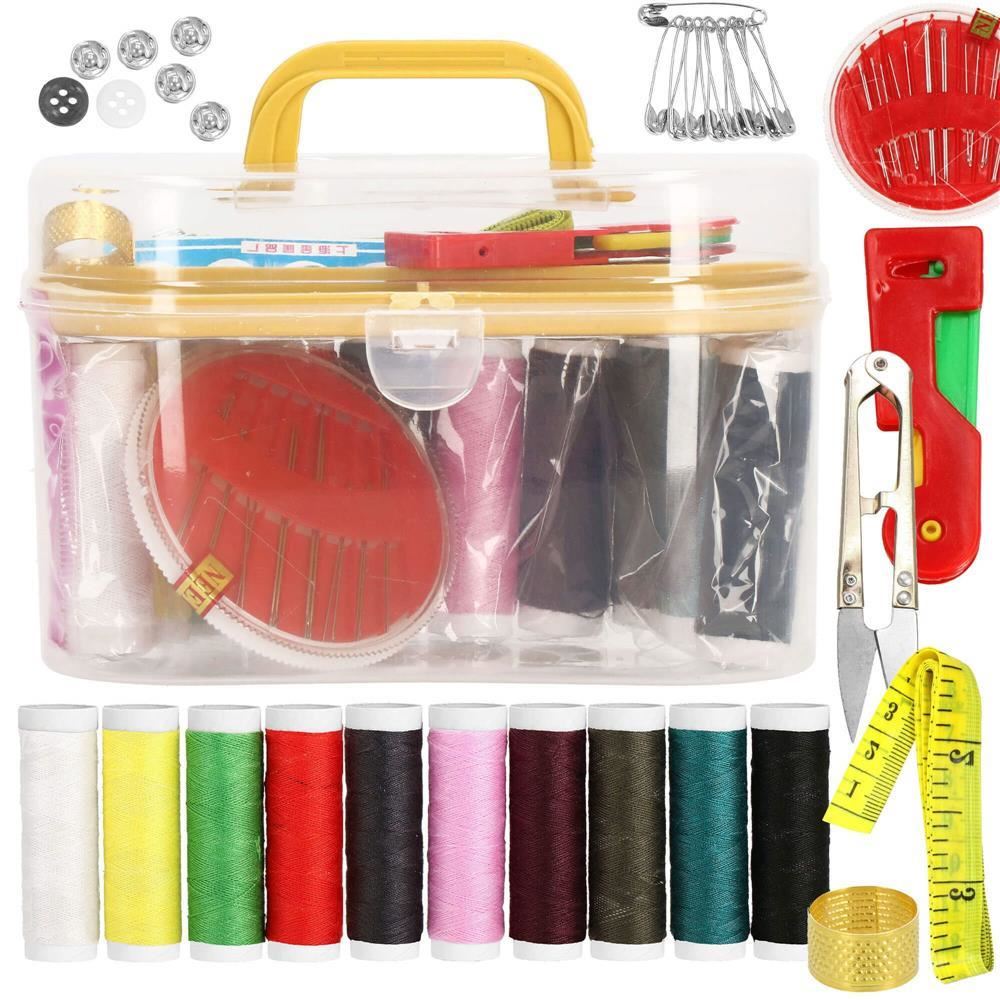 Trusa de croitorie, ace cusut, papiote diverse culori, foarfeca si ...