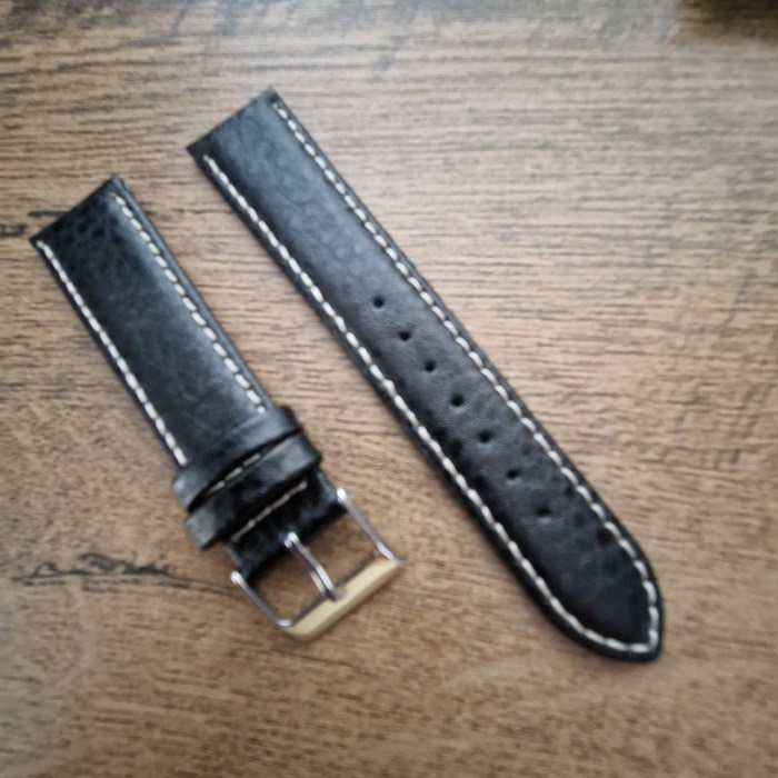 Curea ceas piele naturala, cusatura alba - eMAG.ro