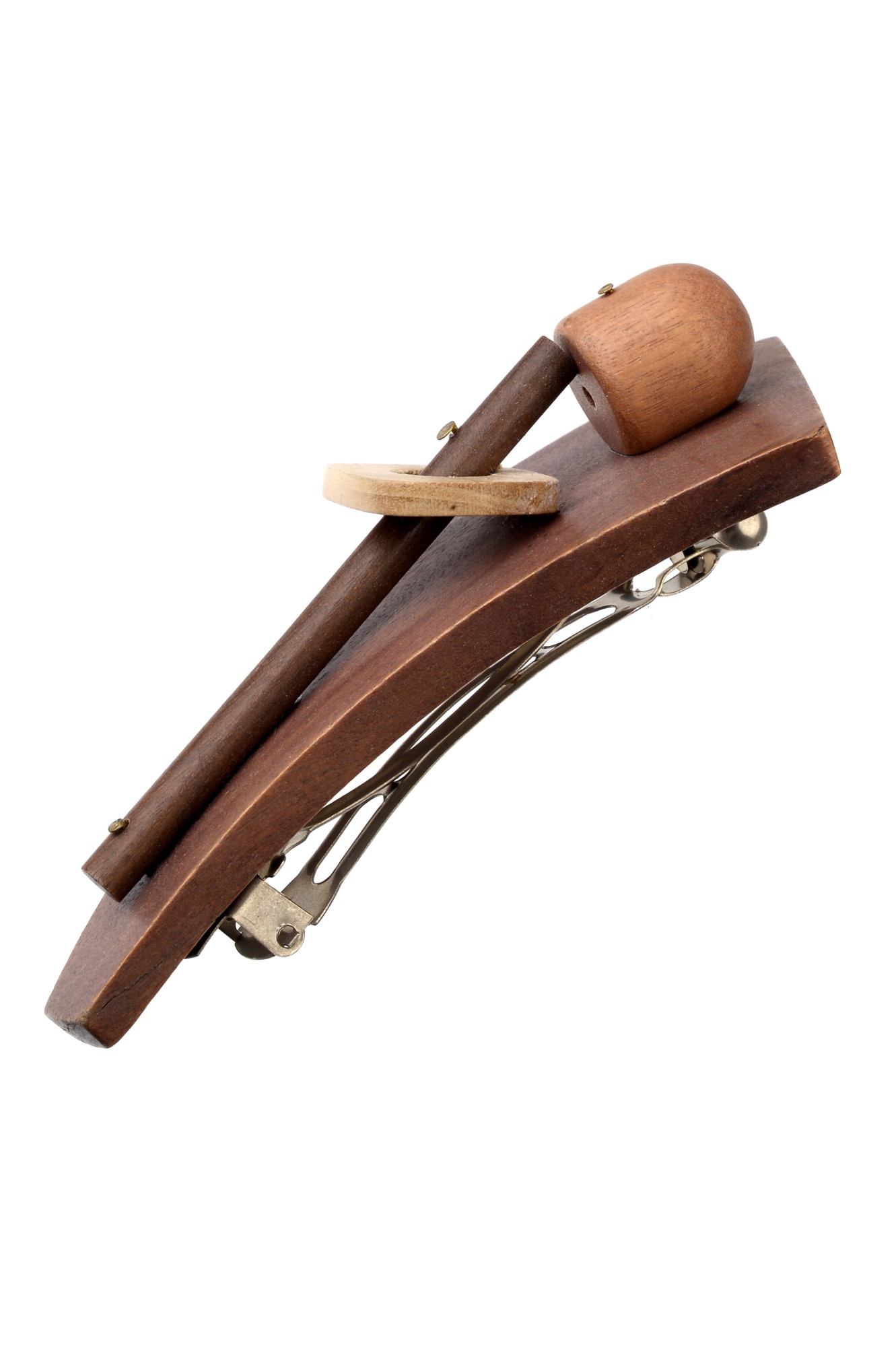 Agrafa de par, Gloria Maris Handmade, Wood5235 Maro, 11 x 4.5 cm - eMAG.ro