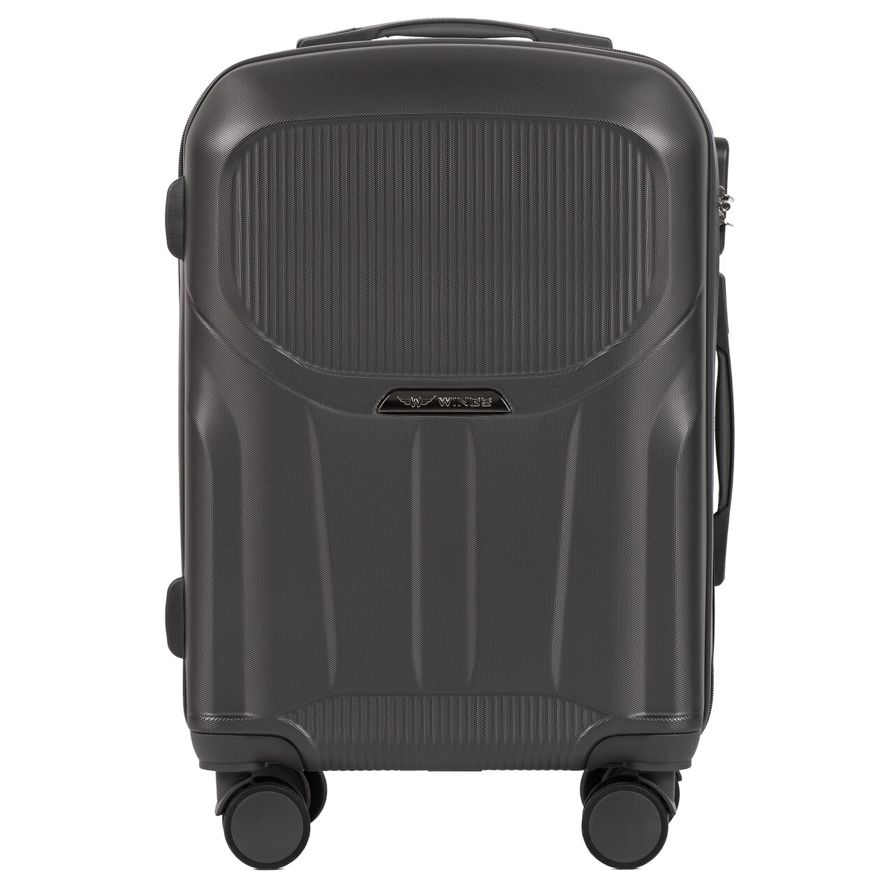 Set Trolere, Wings, PDT01 - 3 Piese, ABS, 4 Roti Duble, Antracit - eMAG.ro