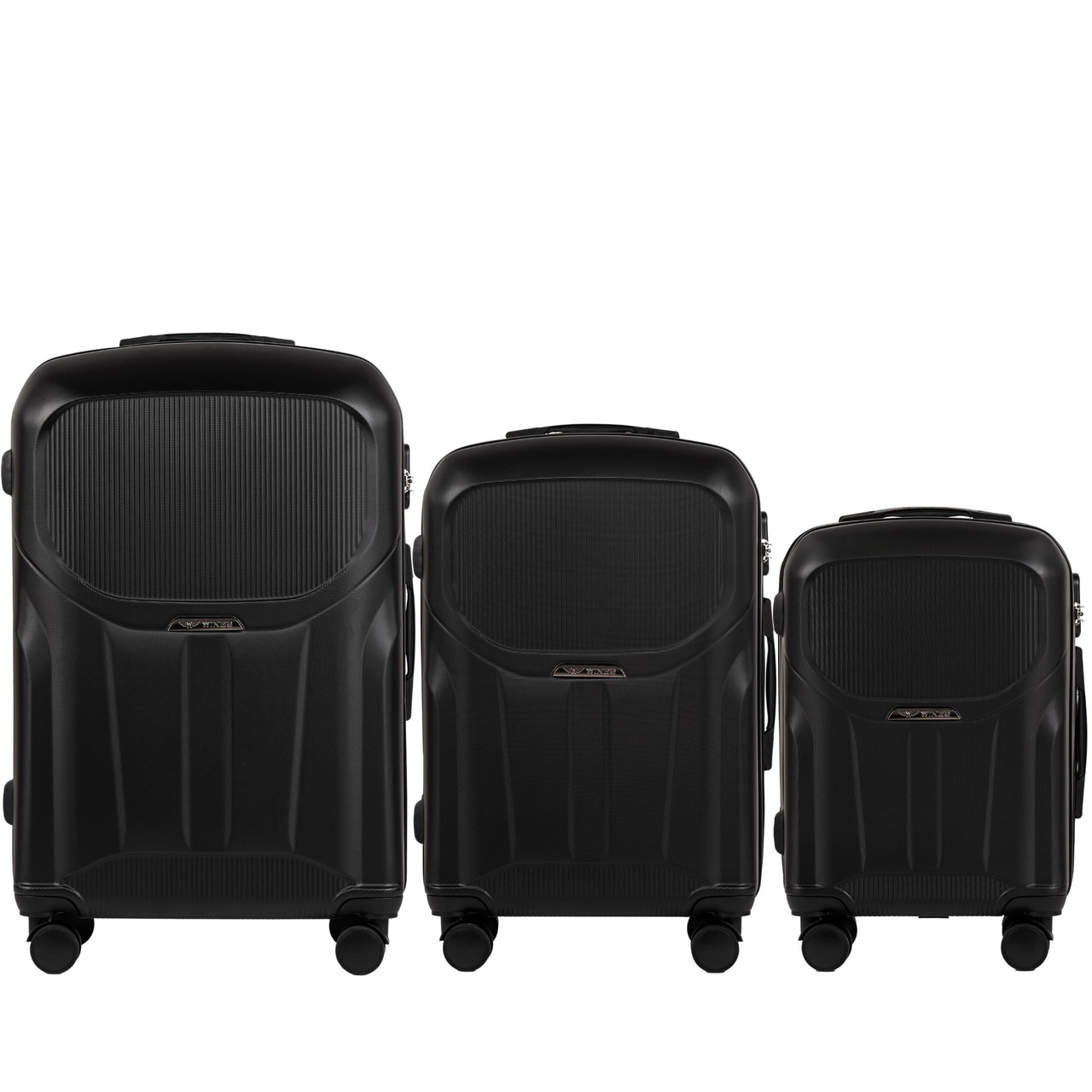 Set Trolere, Wings, PDT01 - 3 Piese, ABS, 4 Roti Duble, Bleumarin - eMAG.ro