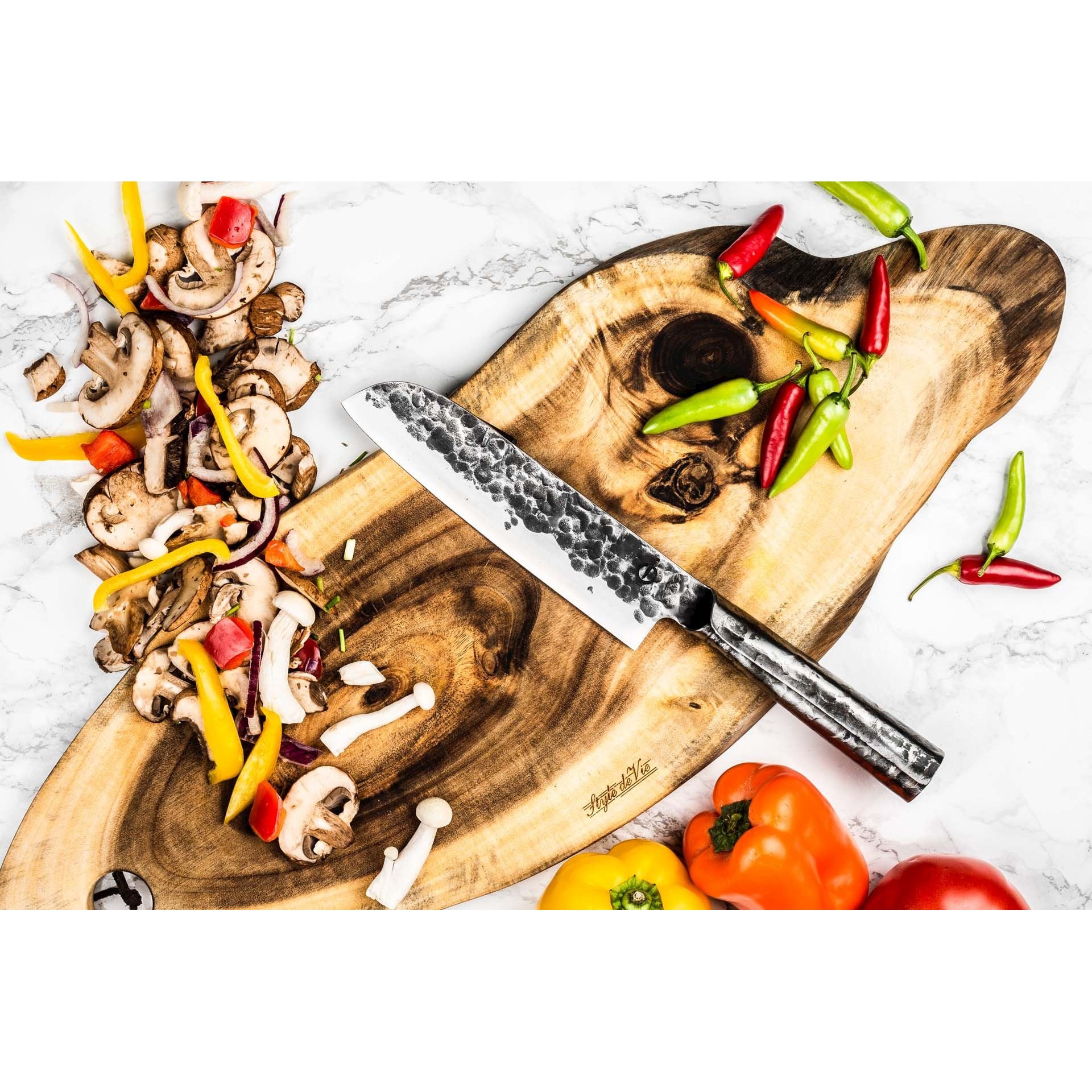 Cutit de bucatarie, Santoku, otel japonez, Forged Brute, 18 cm - eMAG.ro