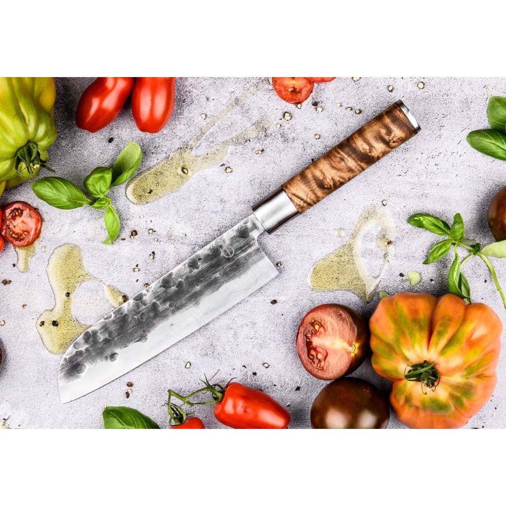 Cutit de bucatarie, Santoku, otel japonez, Forged VG10, 18 cm - eMAG.ro