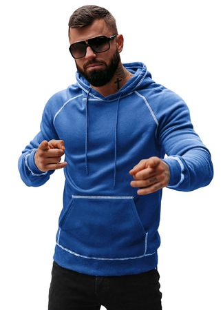 Hanorac barbati albastru OZONEE O/8B152/16 XL - eMAG.ro