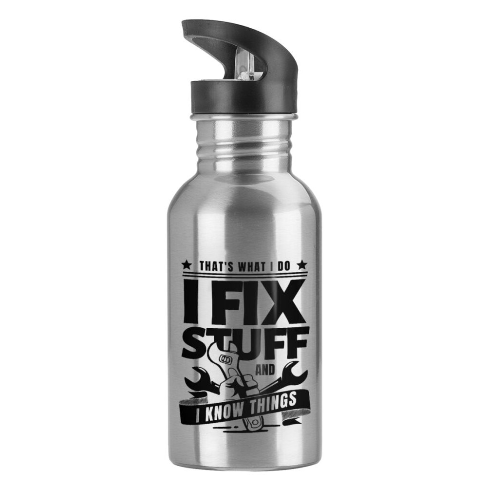 Sticla I Fix Stuff, Inox, Cu pai, 600 ml, Argintiu - eMAG.ro