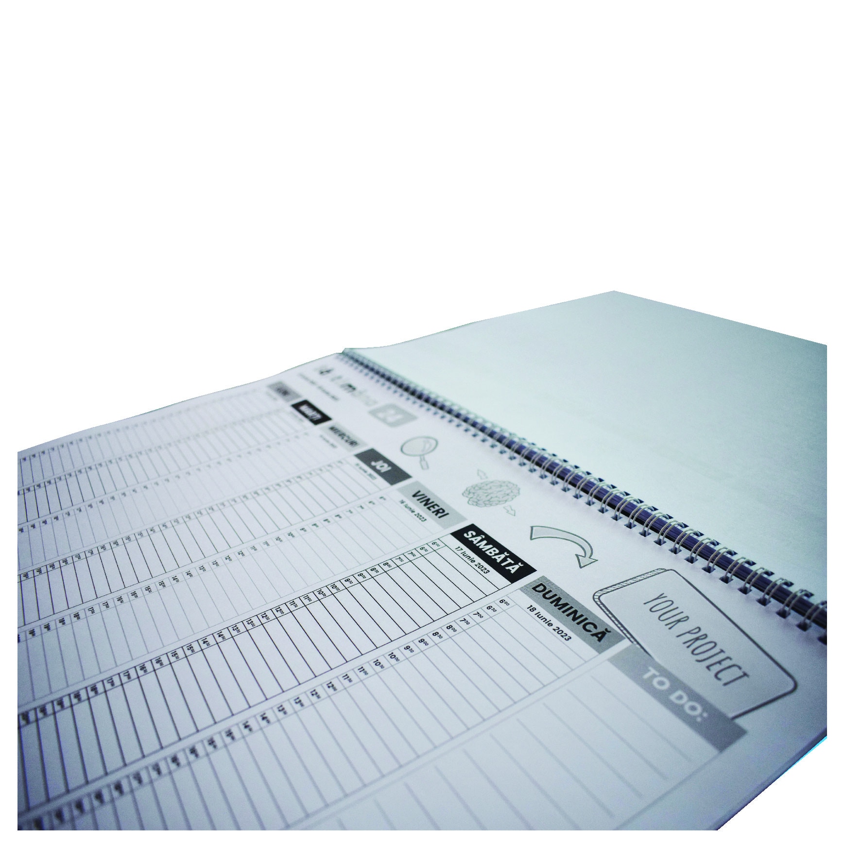 Planner de birou saptamanal 2023, format mare 43x30 centimetri, alb ...