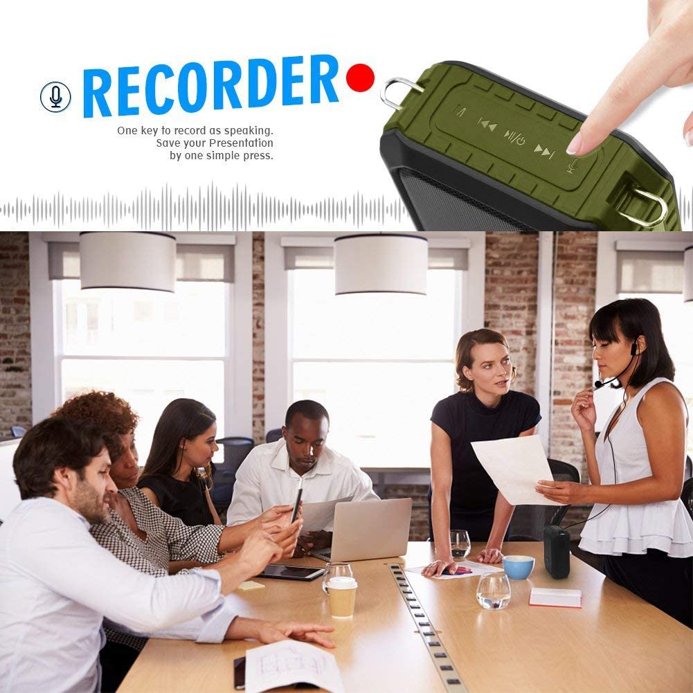 Megafon portavoce Bluetooth portabil, cu microfon headset, 18W, baterie ...