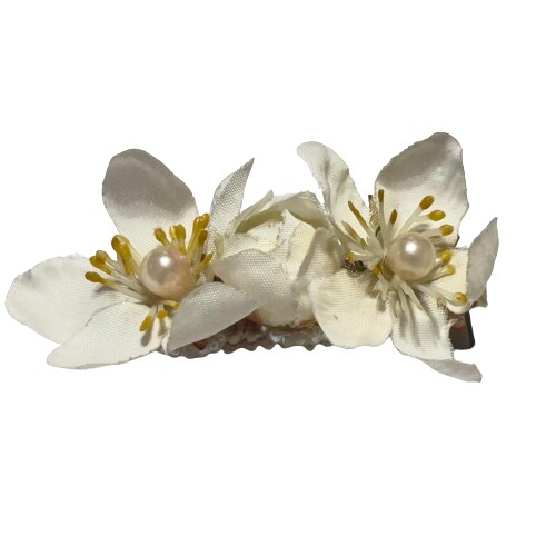 Set agrafe de par, Handmade, Flori 3D, Clipsuri, Textil, Metal, 10 ...