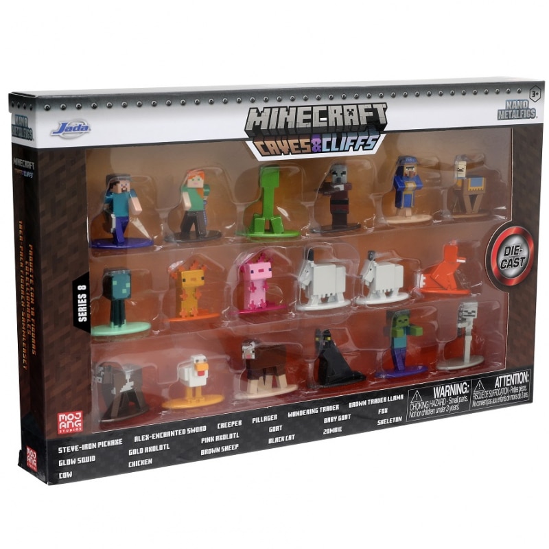 Set 18 Figurine Minecraft Caves&Cliffs, Jada, Metal, Multicolor - eMAG.ro