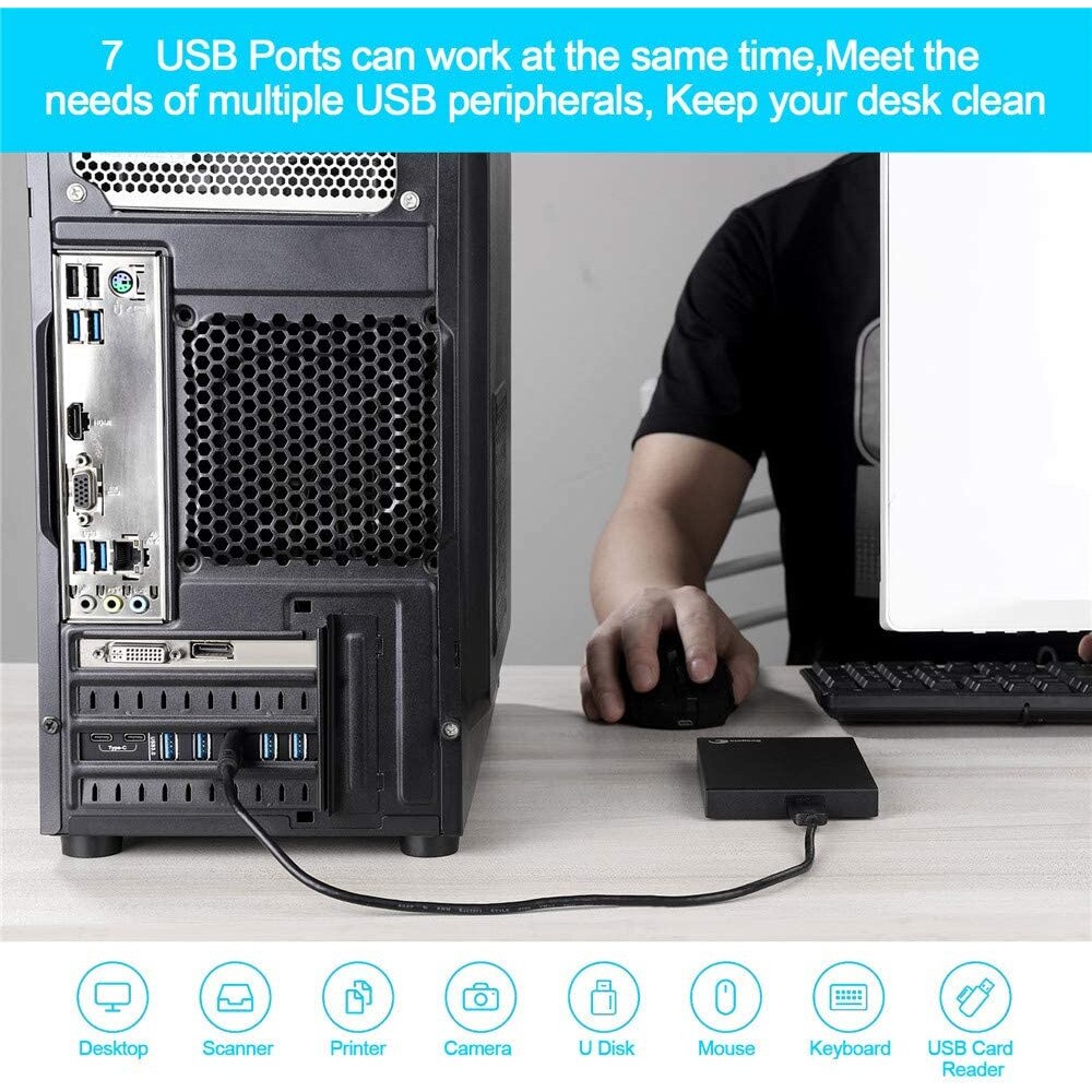 Placa de expansiune, PCI-E la USB Super Speed, 7 porturi, Pentru ...