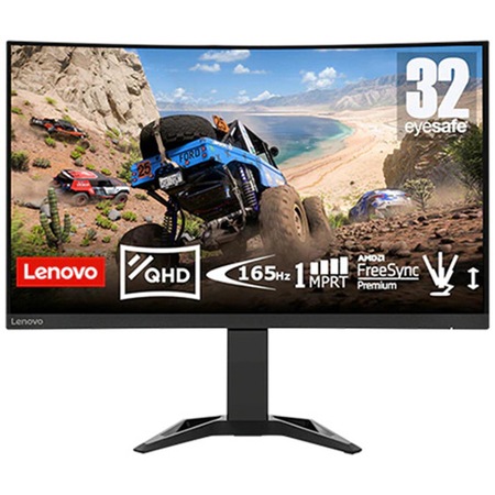 Монитор Gaming curbat Lenovo G32qc-30, 31.5",2K QHD, 165Hz, Интегрирани ...