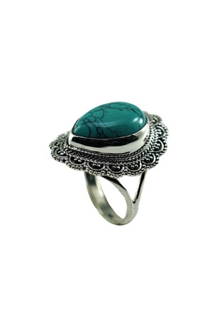 Inel din argint 925, TSR cu pietre naturale turcoaz, marime 18,5 mm ...