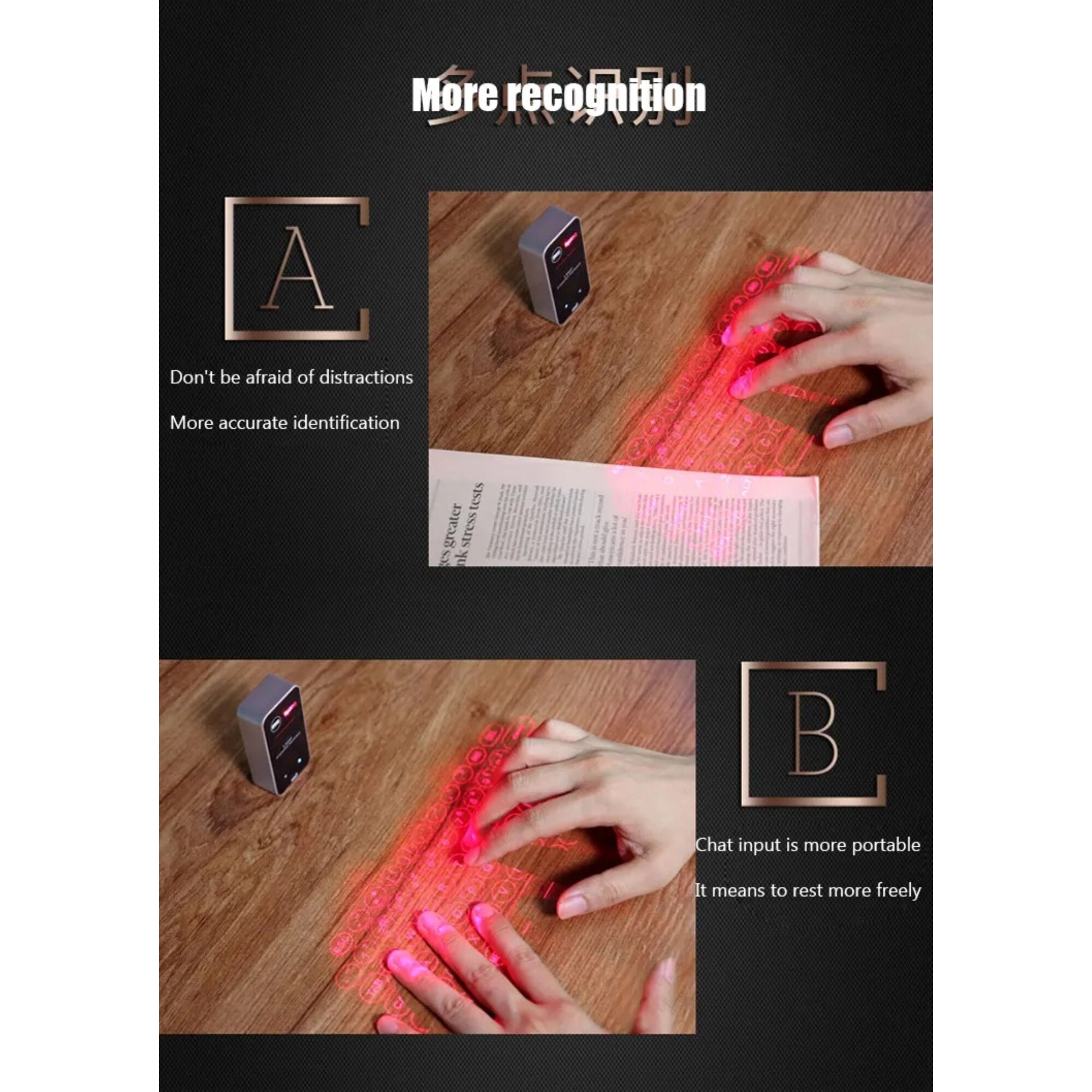 Виртуална клавиатура Лазерна проекция Windows Mac Ios Android