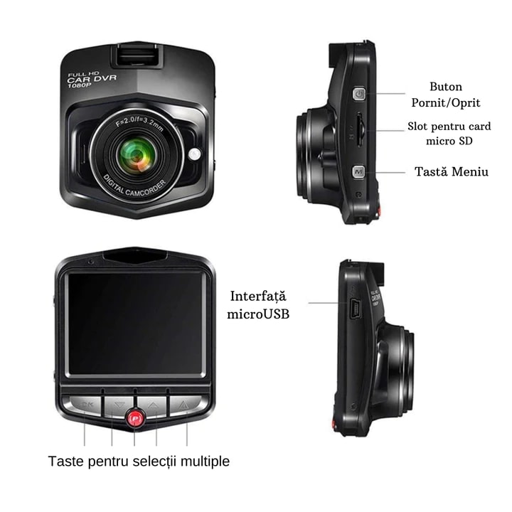 Camera Auto, FULL HD, DVR, ecran LCD 2.4", Unghi 170 Grade, Conexiune ...