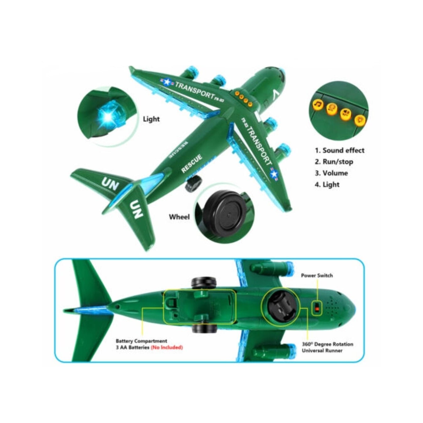 Интерактивна играчка, Самолет със звуци и светлини, дистанционно ...