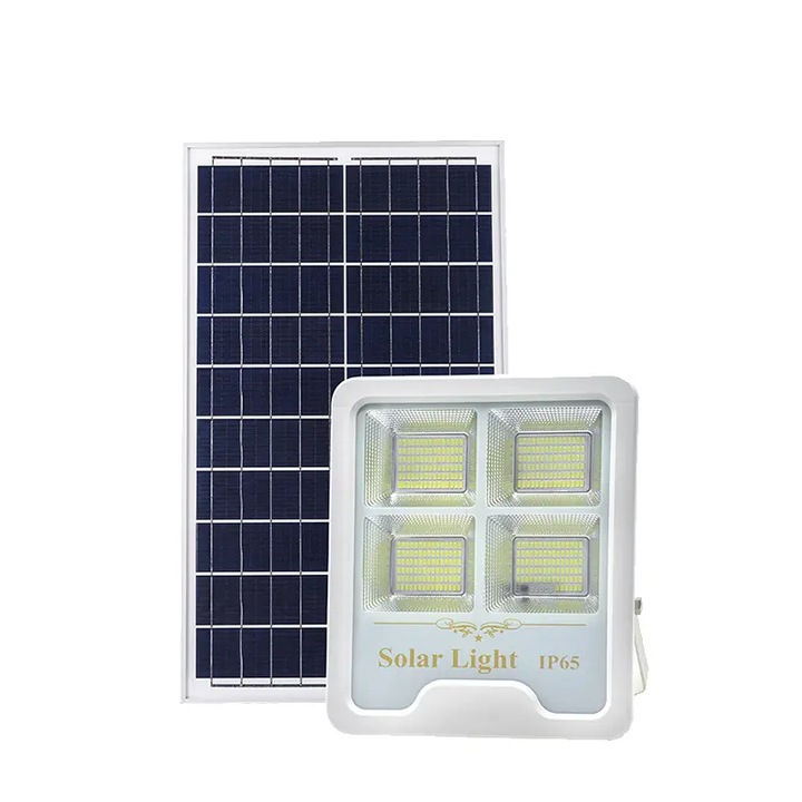 Proiector solar, cu panou si telecomanda, LED SMD, 200W, sticla ...