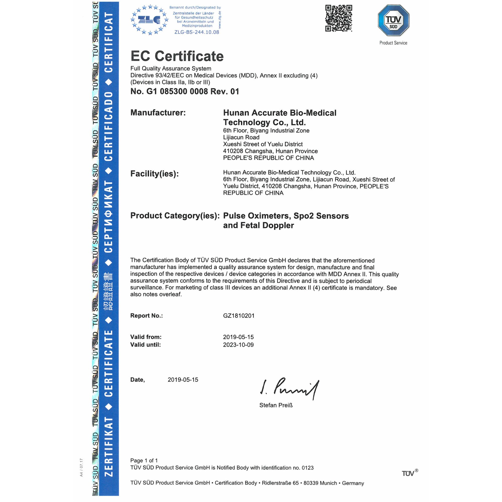 Pulsoximetru portabil Accurate HS10A, senzor neonatal, senzor pediatric ...