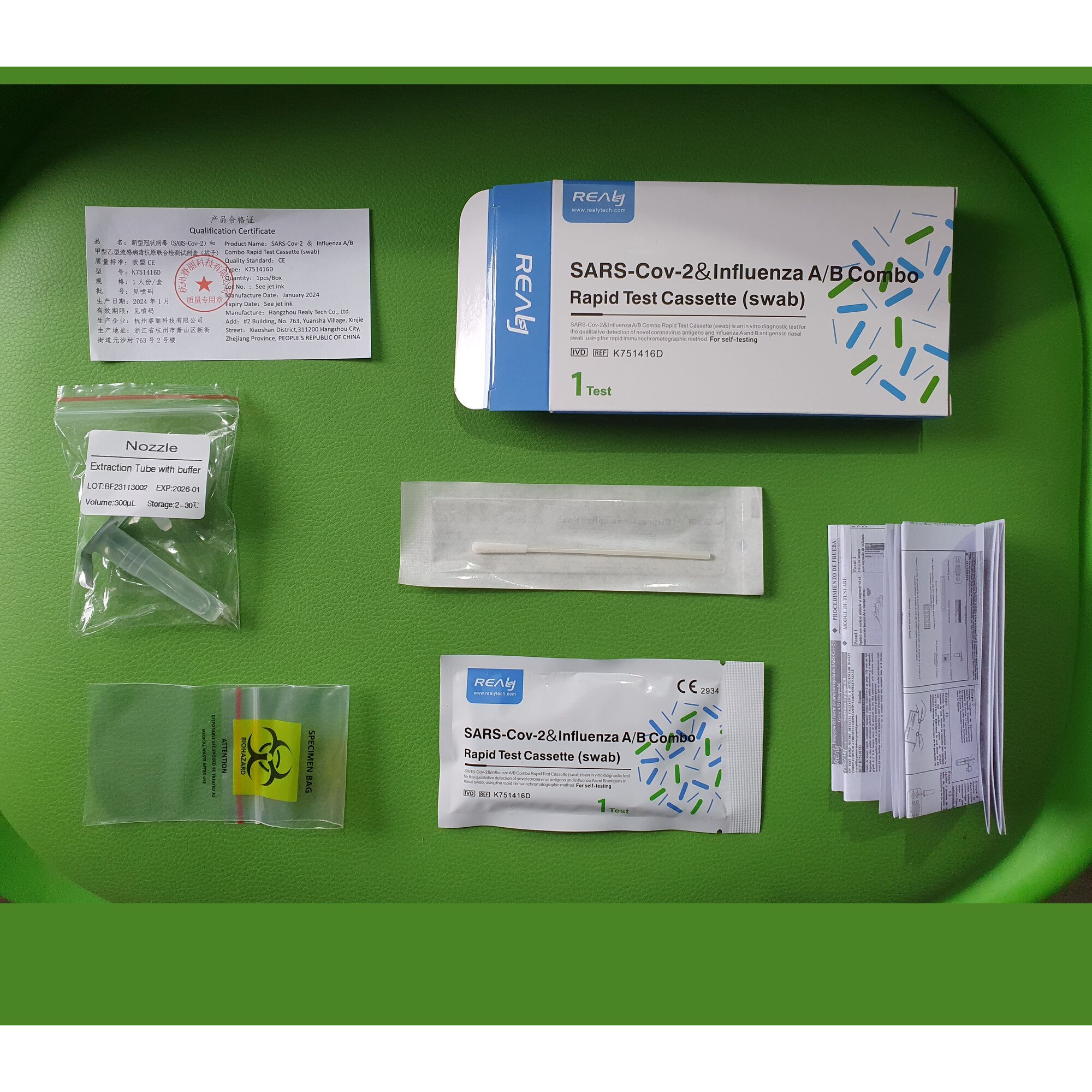 Test Rapid Antigen, Combinat, Gripa A+B si Covid-19, Realy Tech, Nazal ...