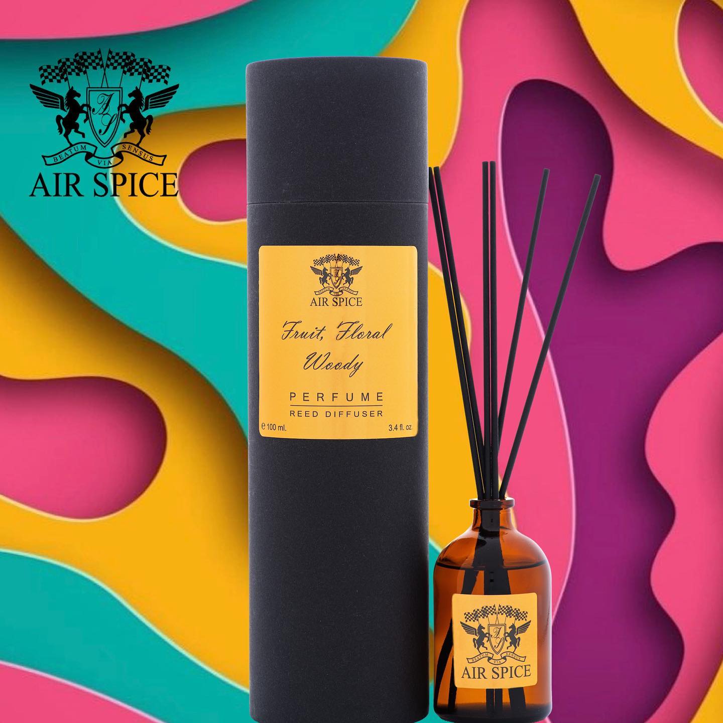 Парфюмен дифузер за стая Air Spice, Gold Club, С пръчици, 100мл - eMAG.bg