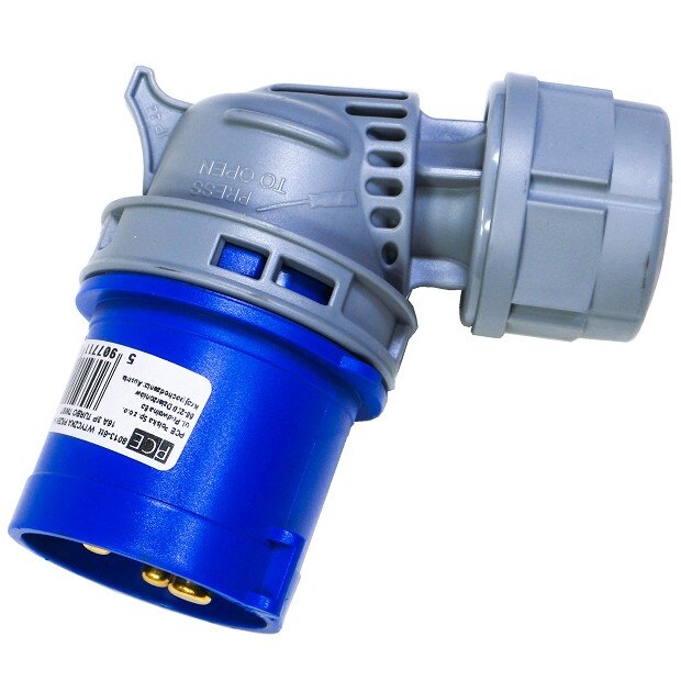 Ъглов индустриален щепсел 16A 3P 230V 8013-6TT PCE - eMAG.bg