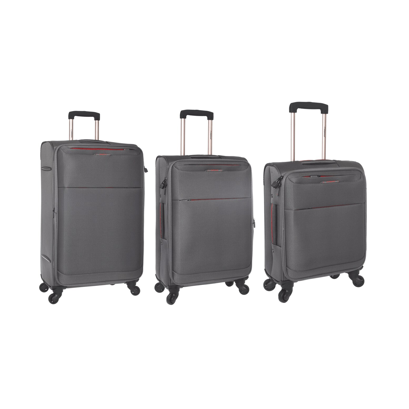 Set Trolere, Diplomat ZC 6040, 4 Roti, 3 Piese, Gri - eMAG.ro