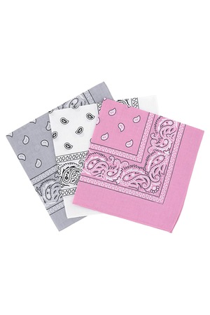 Set bandane, 3 culori, gri alb roz, La Maniera, 100% bumbac - eMAG.ro