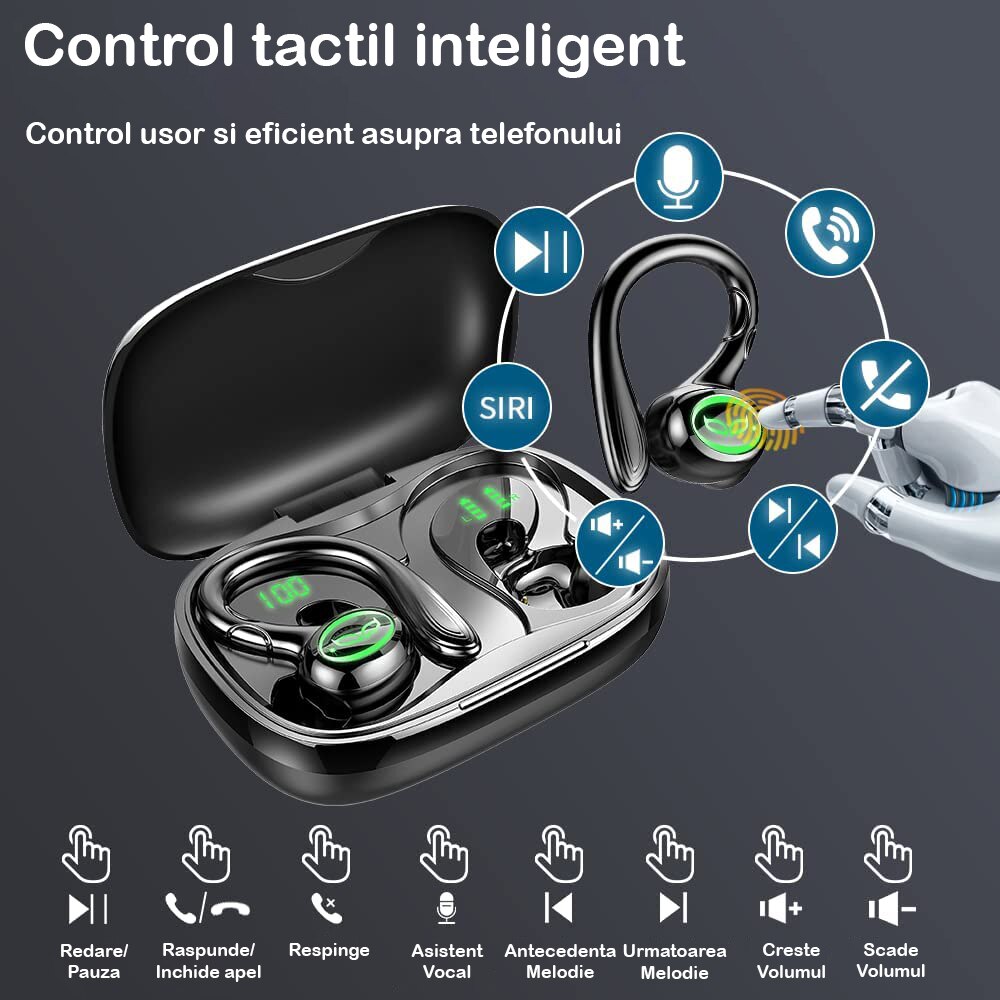 Casti wireless audio sport Smarty® Soundcore i23l Ultimate Run, fara ...