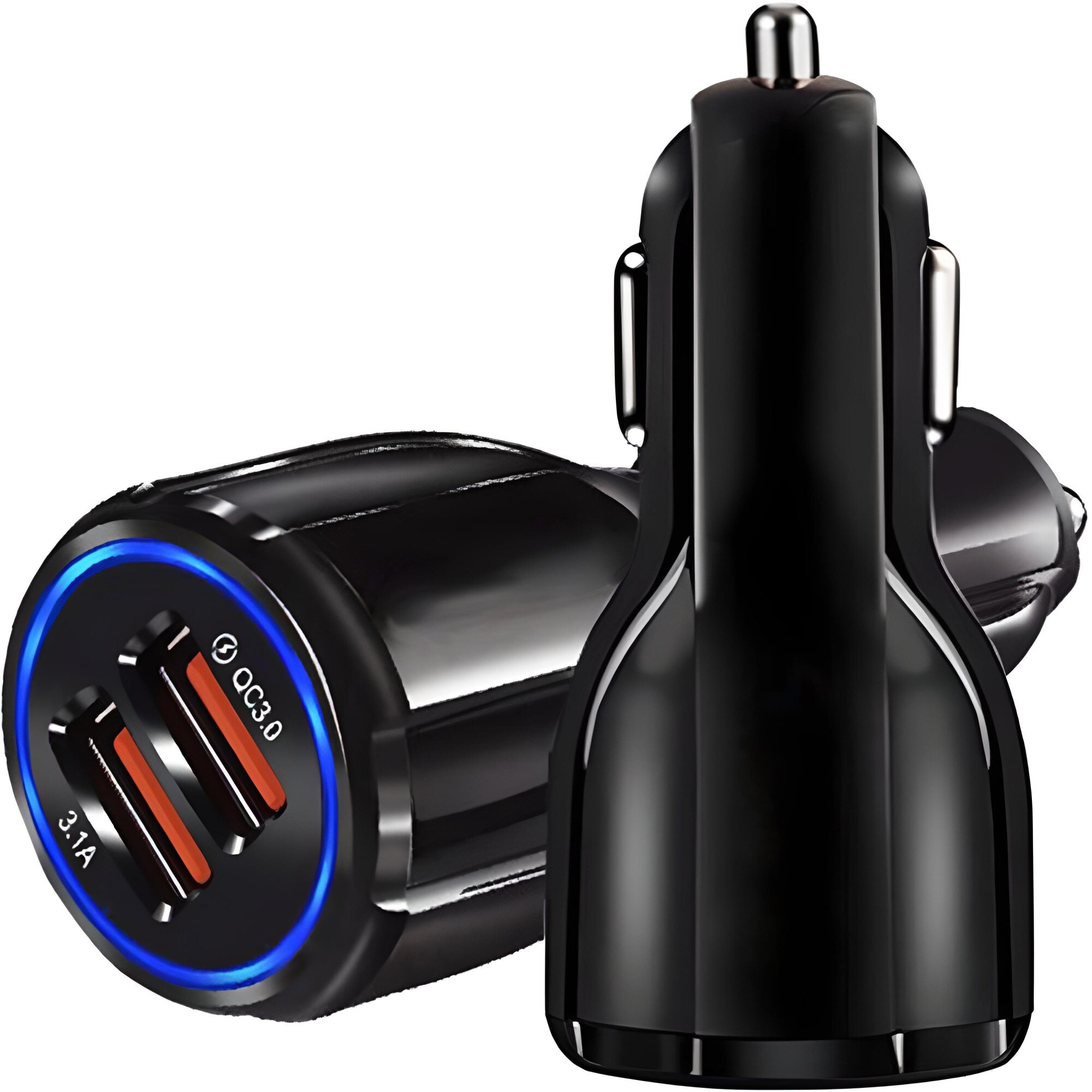 Incarcator de Masina, Incarcare Rapida 2x USB, LED Albastru, USB 3.0 ...