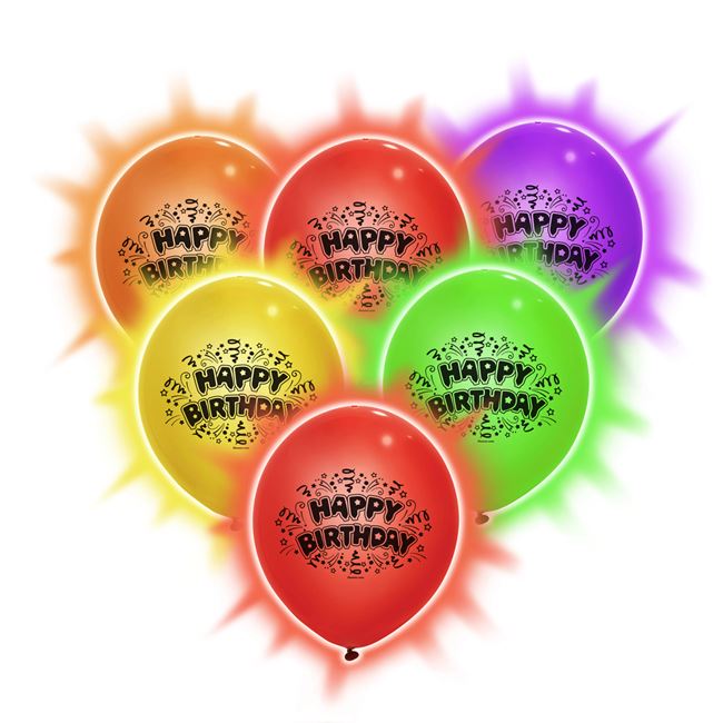 Baloane LED colorate cu La multi ani 38cm 5 buc - eMAG.ro