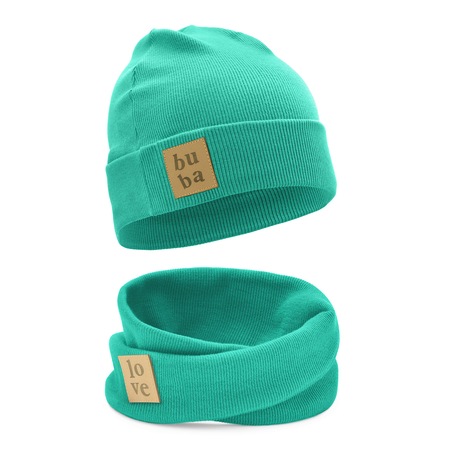 Gyerek sapka és sál szett, Bubalove, neonzöld, 46-52 cm - eMAG.hu