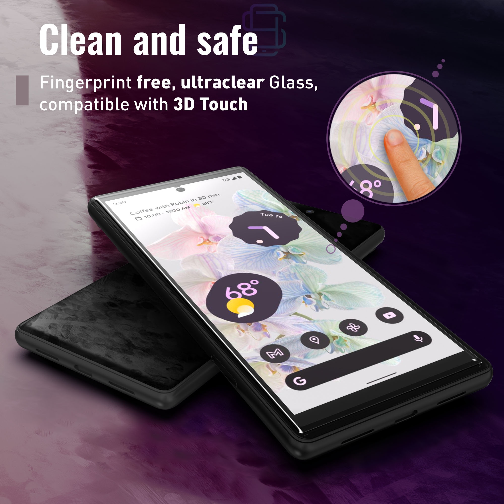 Set 2 Folii sticla compatibil cu Google Pixel 7A, DefenSlim, instalare ...