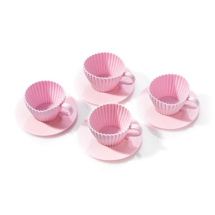 Set 4 forme pentru briose, Gadget Master, Silicon, Roz - eMAG.ro