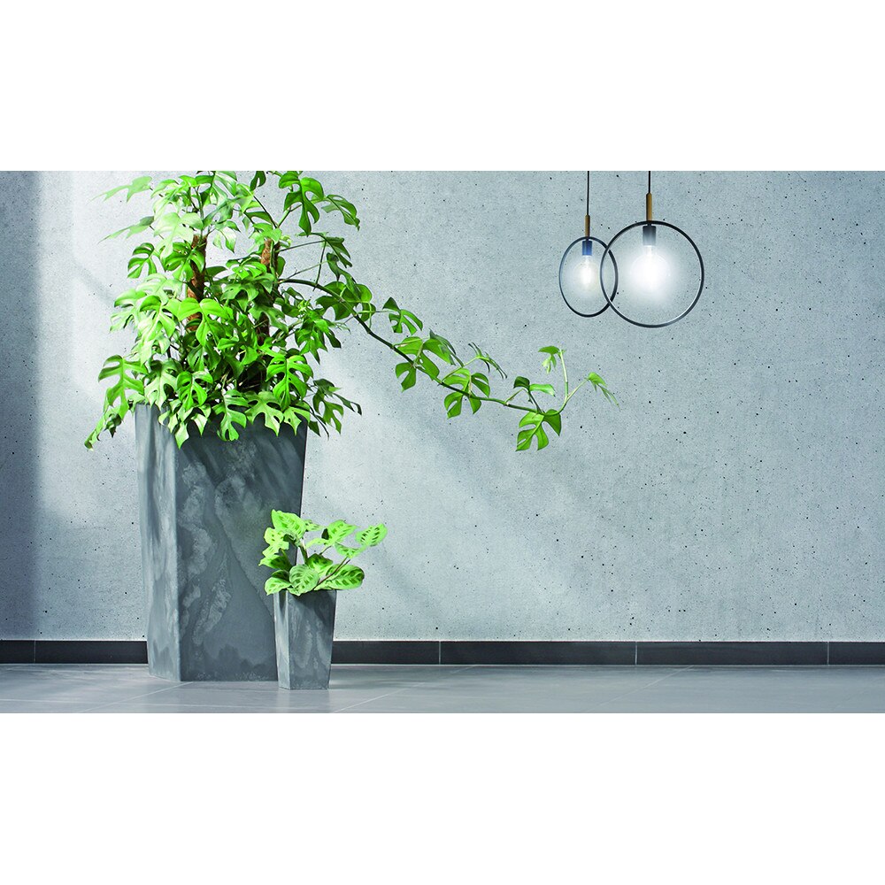 Ghiveci inalt, Plastic, Insertie pentru flori, 24x45cm, Gri - eMAG.ro