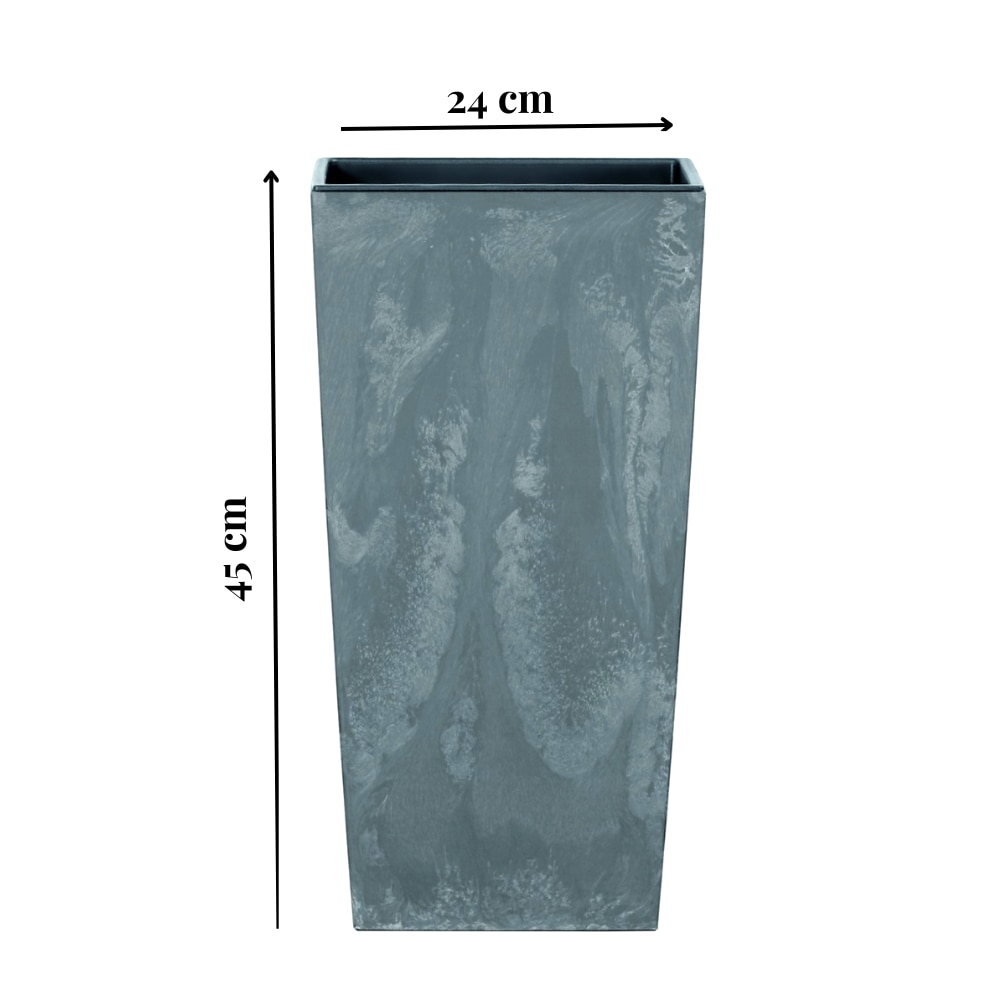 Set 3 ghivece inalte, Cu insertii pentru flori, Plastic, 32.5/37.5/45cm ...