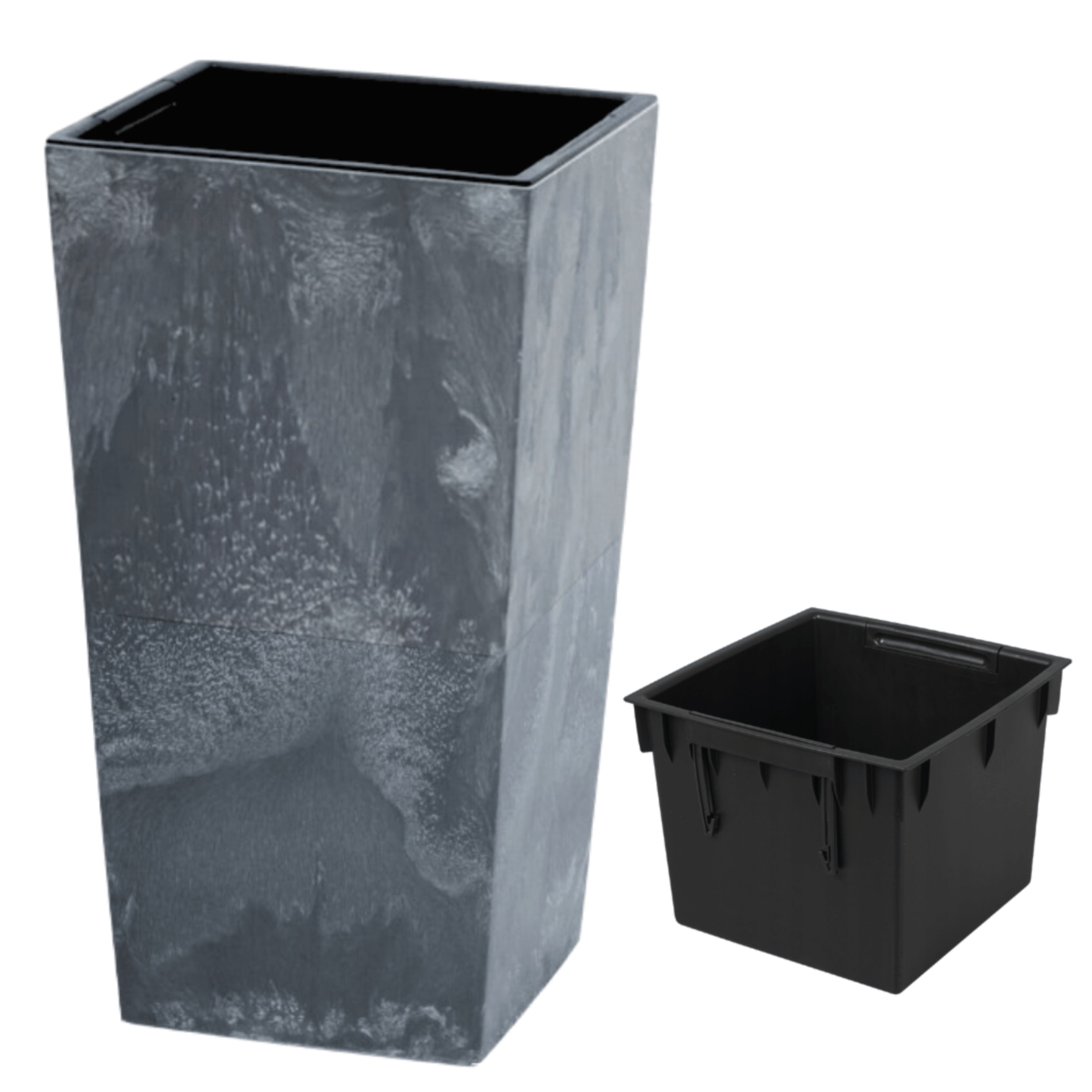 Set 4 ghivece inalte cu insertie pentru plante, Prosperplast, Decorativ ...