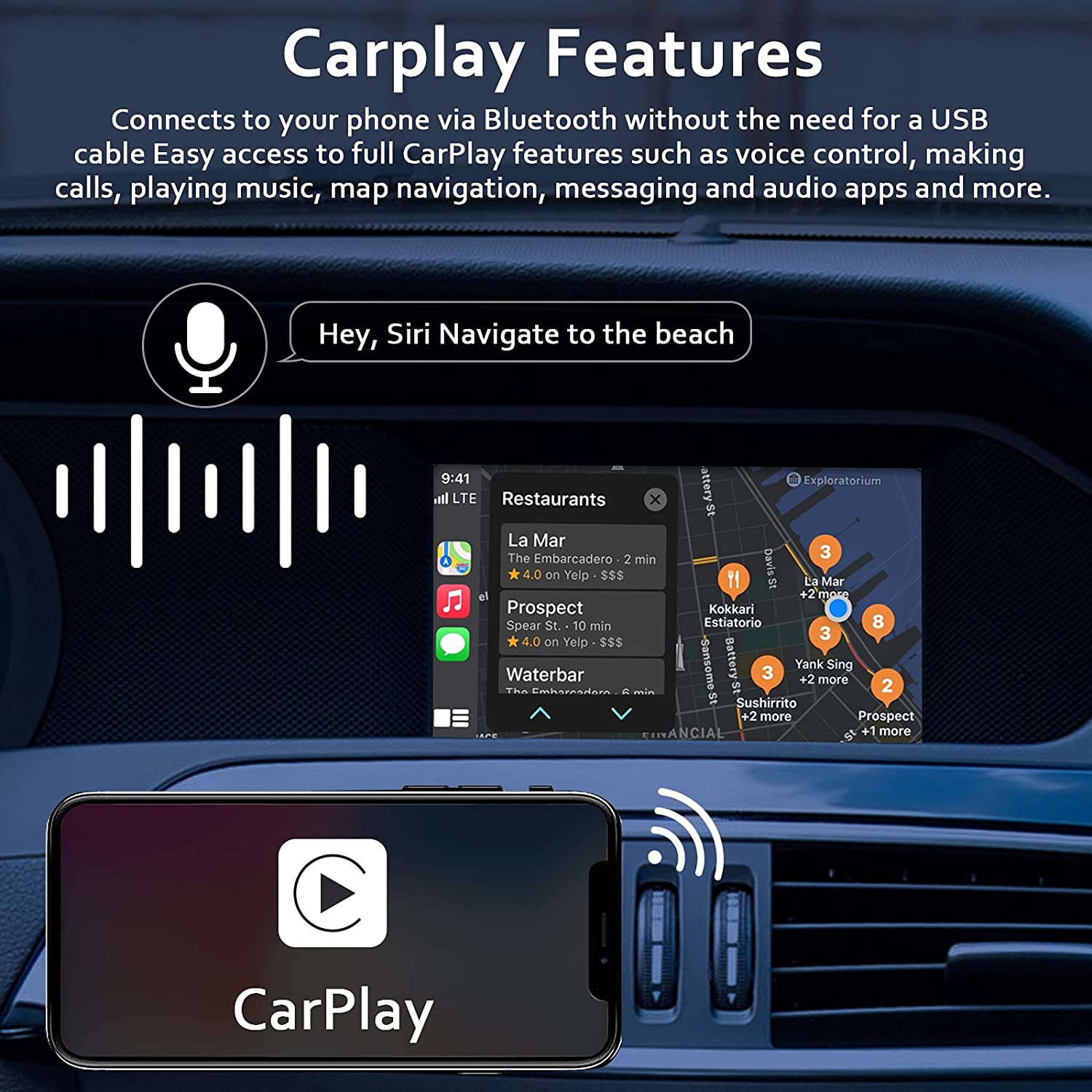 Interfata Wierless 2.0 CarPlay pentru Apple CarPlay si android auto ...