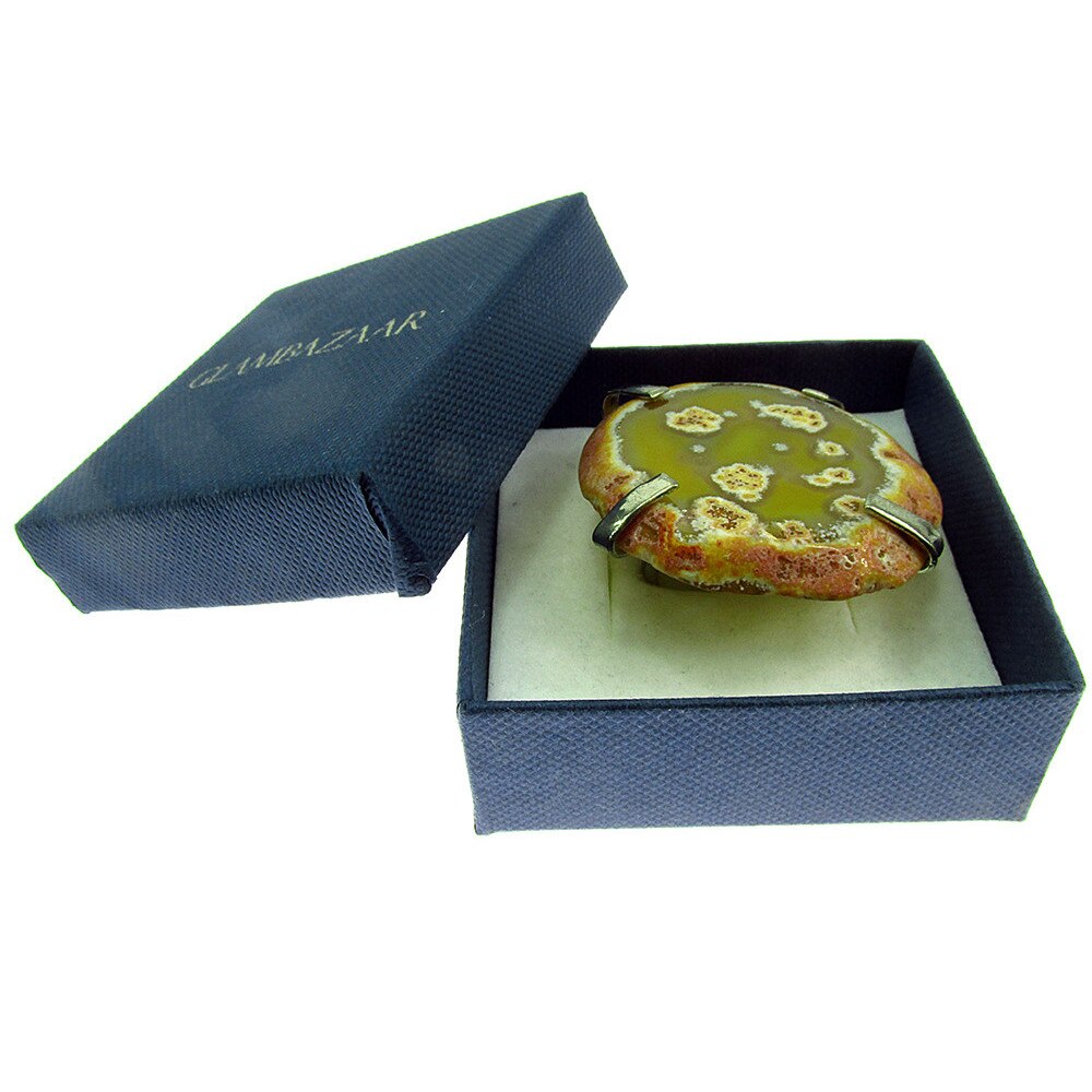 Inel reglabil statement masiv cu agat galben geoda A, GlamBazaar - eMAG.ro