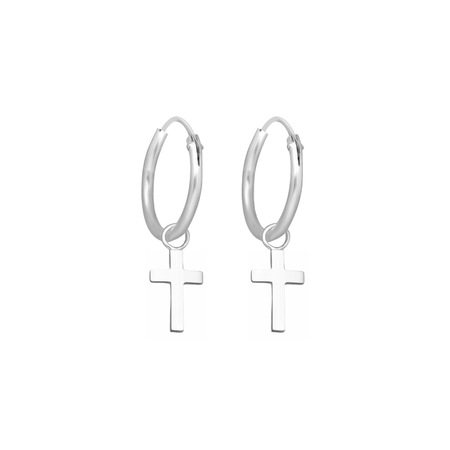 Cercei Argint 925-Creole cu Cruciulite - eMAG.ro