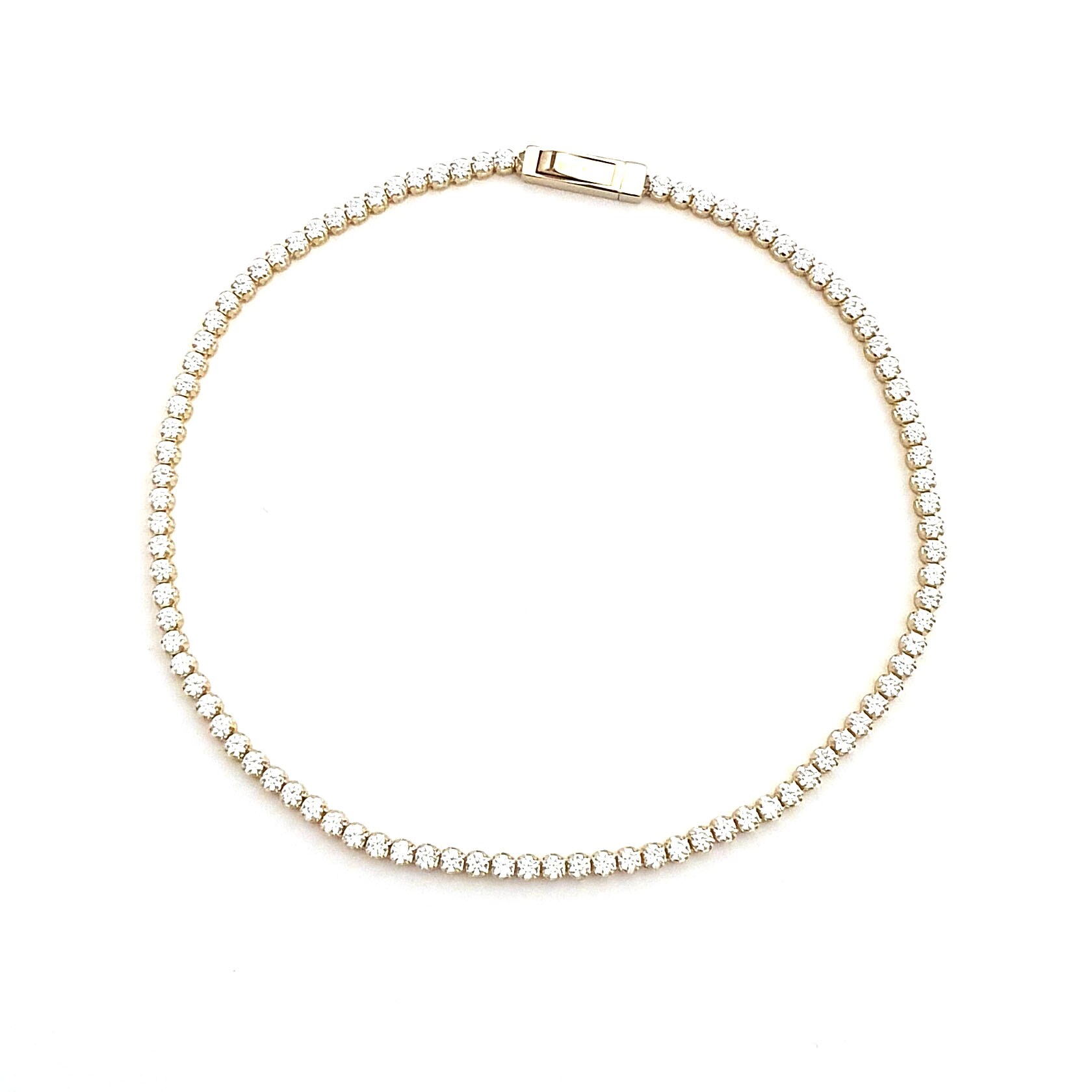 Bratara tenis cu pietre albe, aur galben, 14k - eMAG.ro