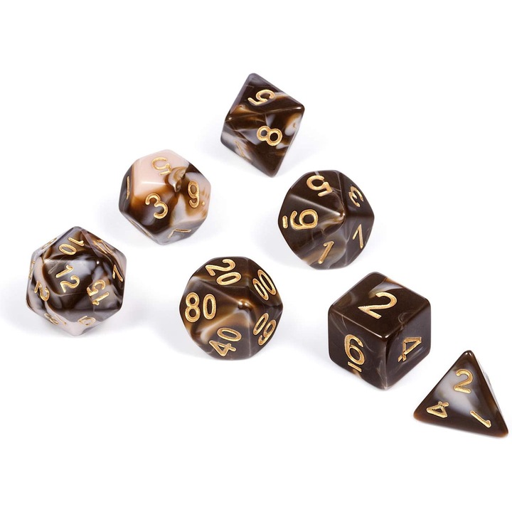 Set 7 zaruri, RPG, Acril, Multicolor - eMAG.ro