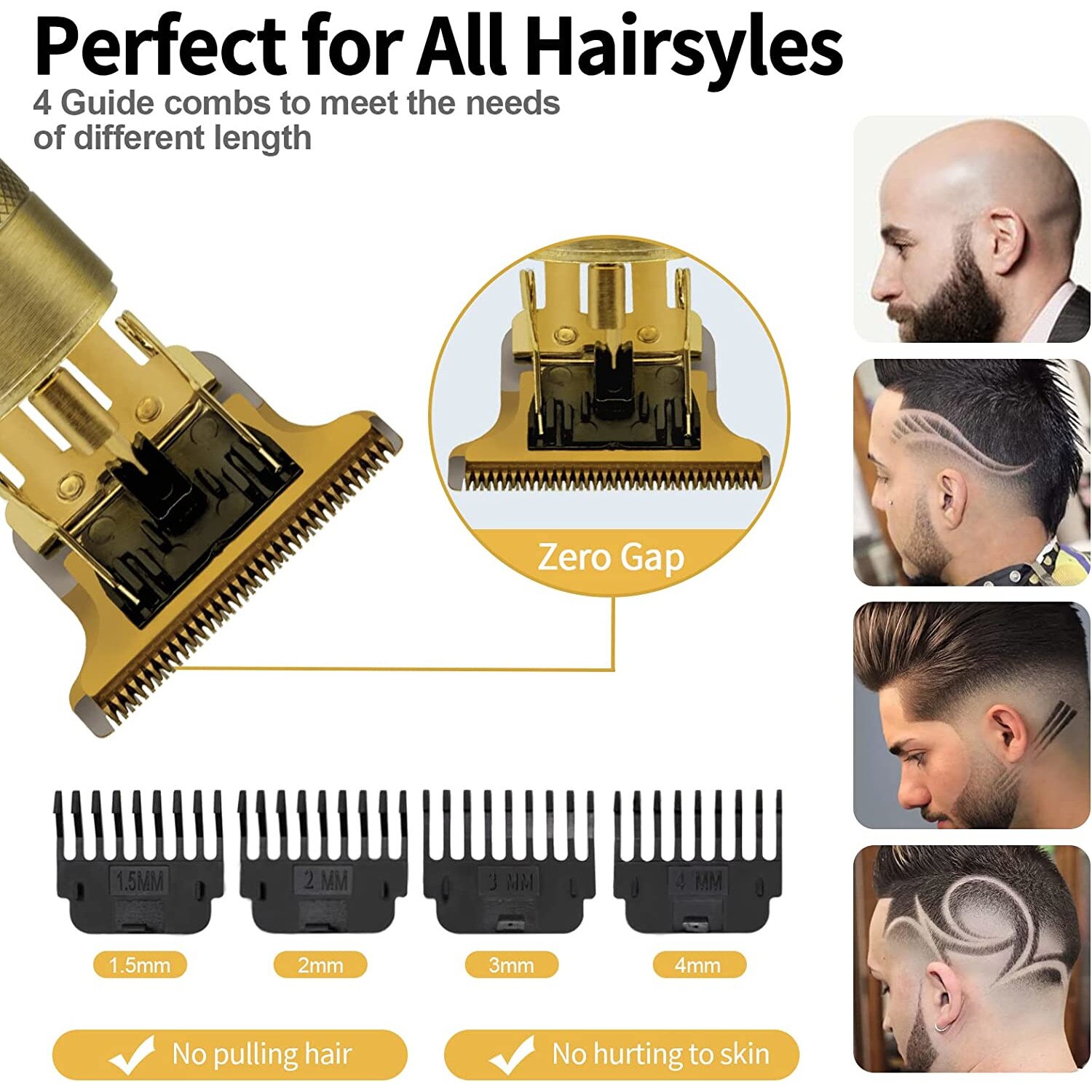 Excitat T9 Pro Trimmer, Dragon, Titanium, Wireless, Gold - eMAG.hu