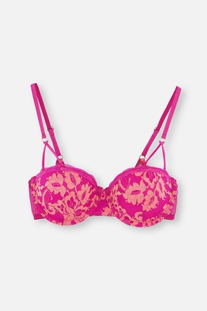 DAGI, Sutien balconette din dantela, Bej, Roz, 80B - eMAG.ro