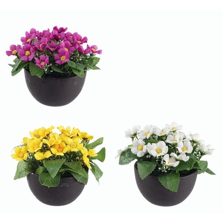 Set 3 ghivece flori artificiale Alisso 8x16 cm - eMAG.ro