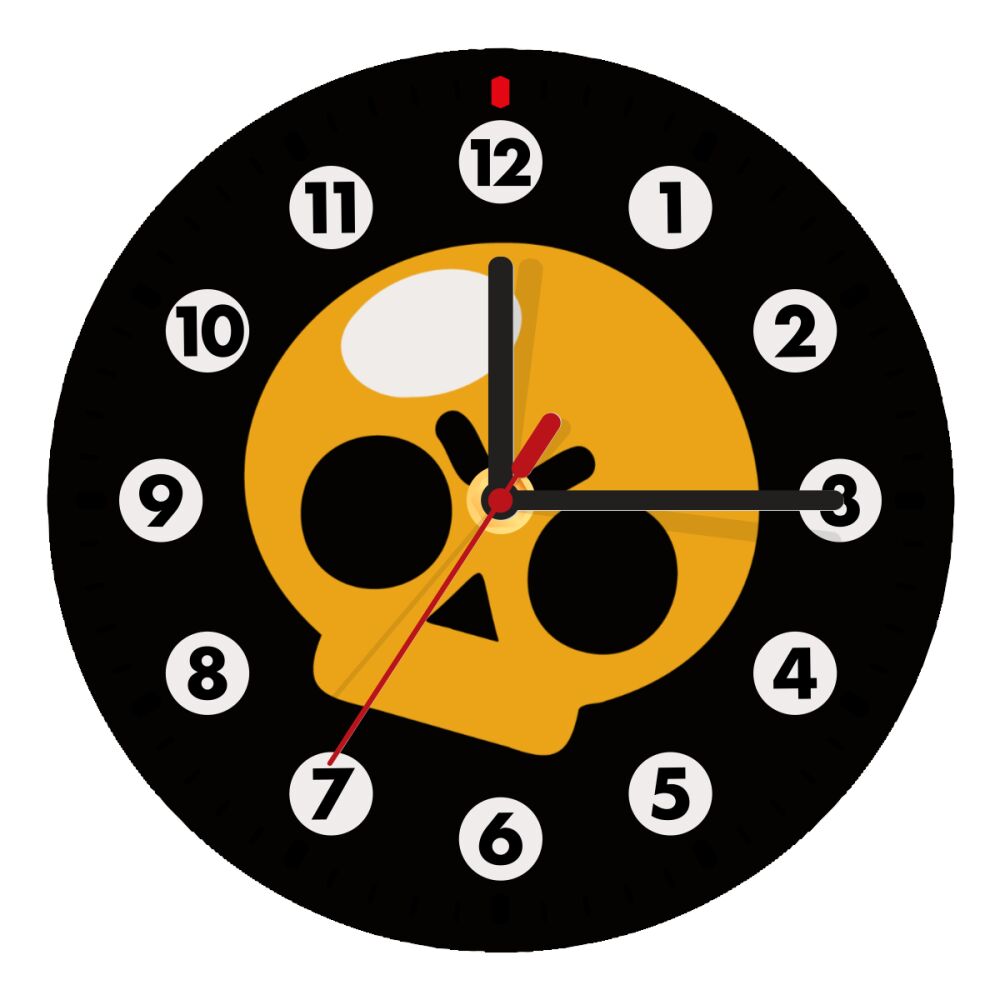 Ceas de perete Brawl Stars Skull, MDF, 20 cm, Multicolor - eMAG.ro